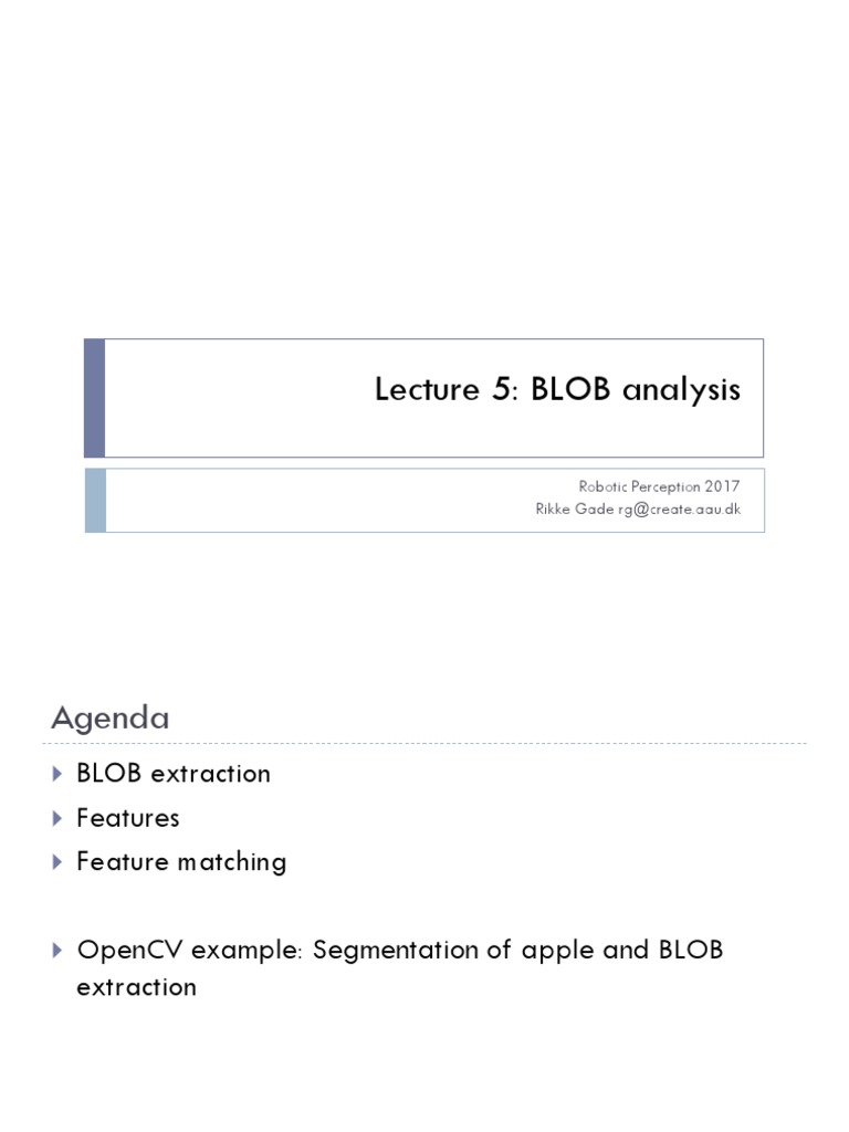 Lec5 BLOB Analysis | PDF | Area | Image Segmentation