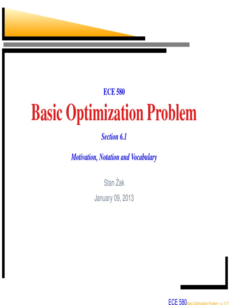 ECE 580 Optimization Problem Section | PDF | Loss Function | Mathematical Optimization