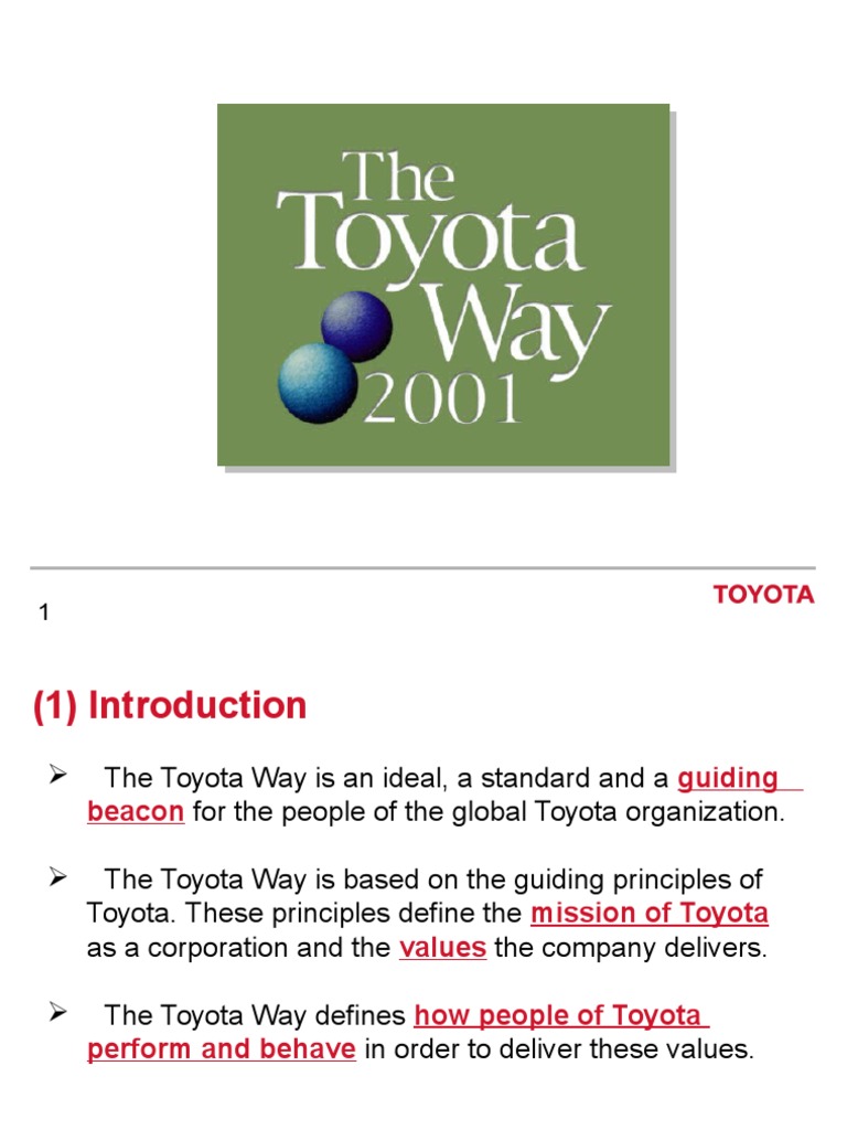 Toyota Way | PDF | Lean Manufacturing | Consensus Decision Making