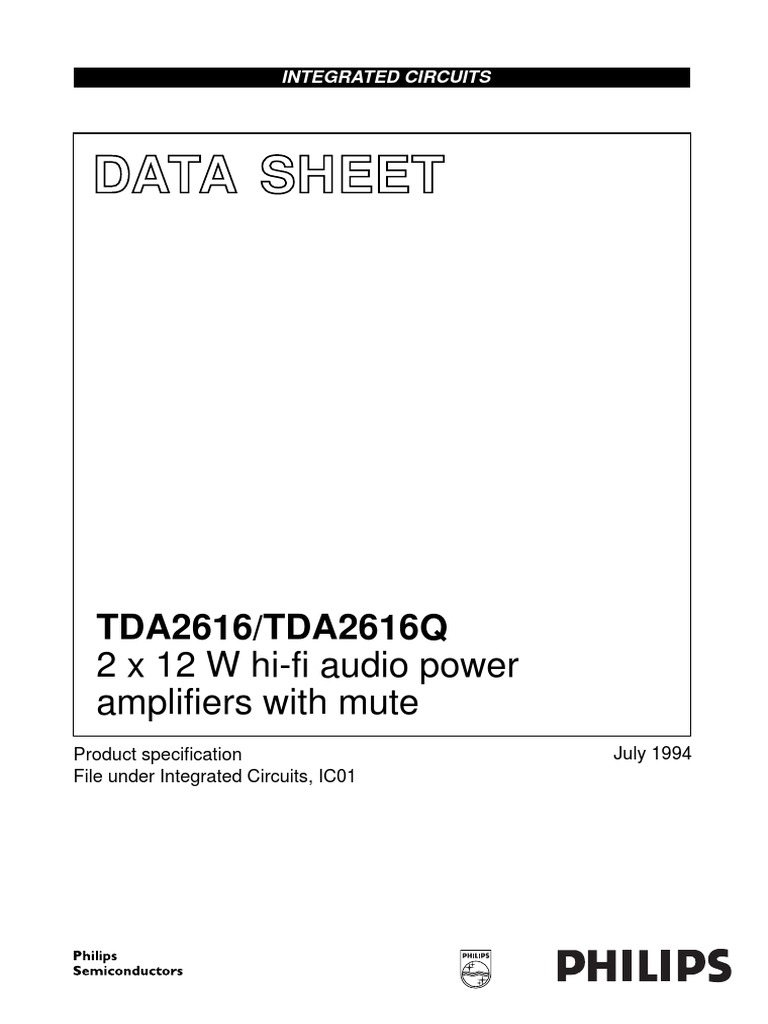 Data Sheet Tda 2616 | PDF | Amplifier | Soldering