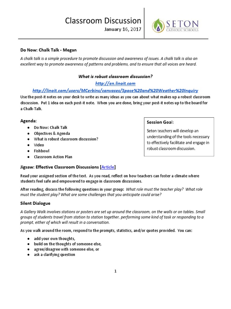 Enhancing Classroom Discussion Techniques | PDF | Conversation | Classroom