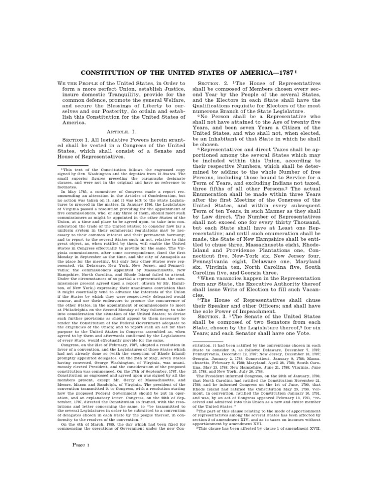 U.S. Constitution | PDF | United States Constitution | United States Senate