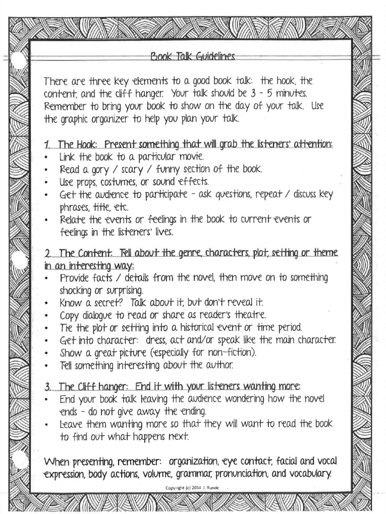 Book Talk Guidelines | PDF