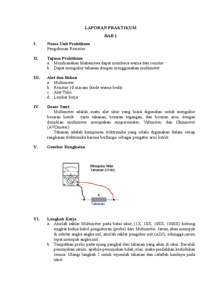 1.pengukuran Resistor | PDF