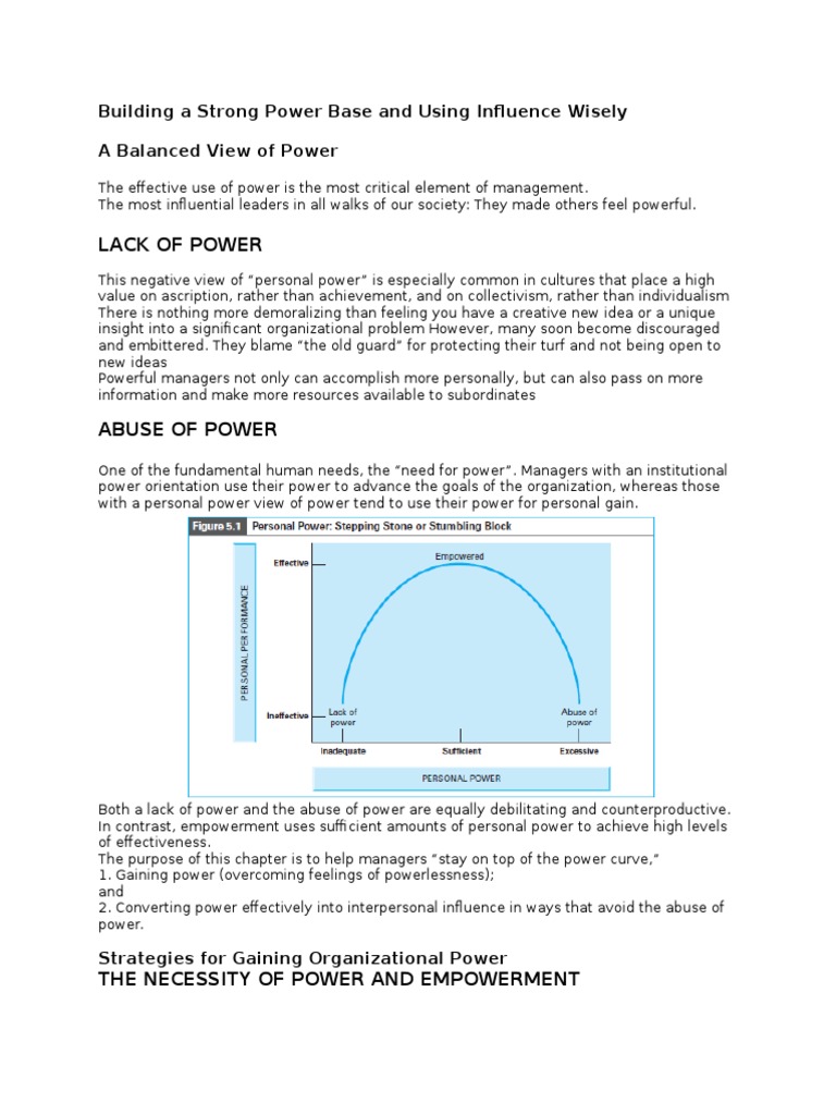 Chapter 5 Gaining Power and Influence | PDF | Power (Social And ...