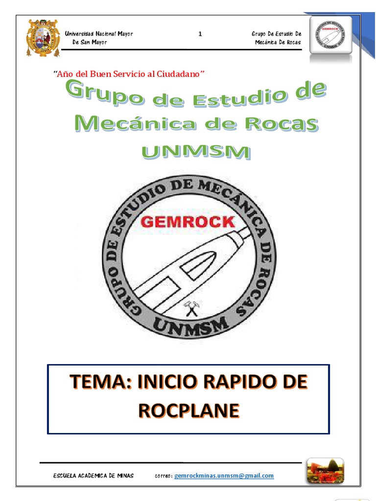 Tutorial - 01 - Inicio Rápido Del RocPlane | PDF | Point and Click | Probabilidad