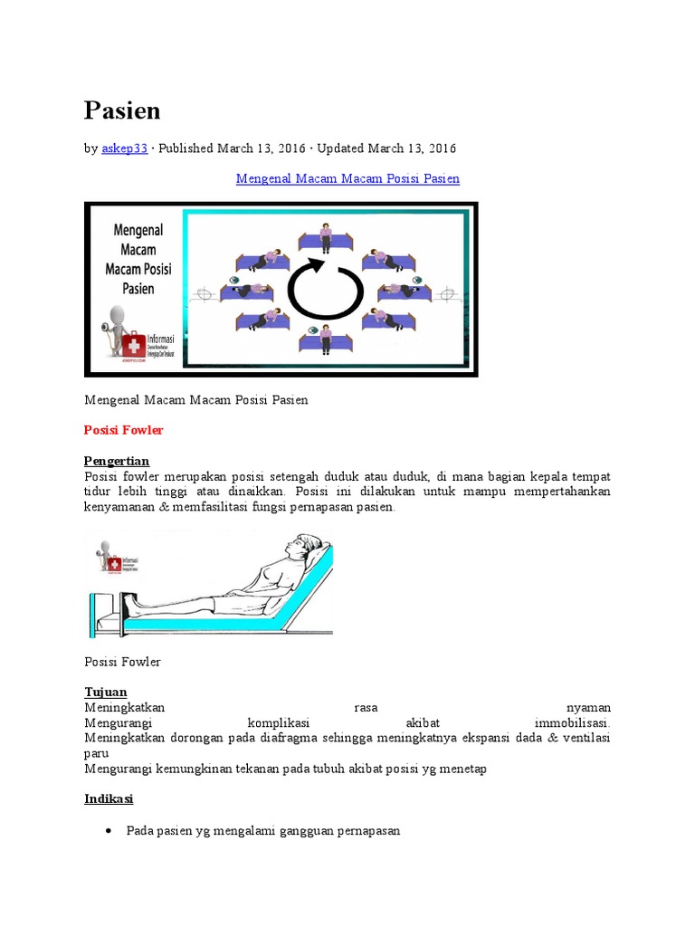 Macam Macam Posisi Pasien | PDF