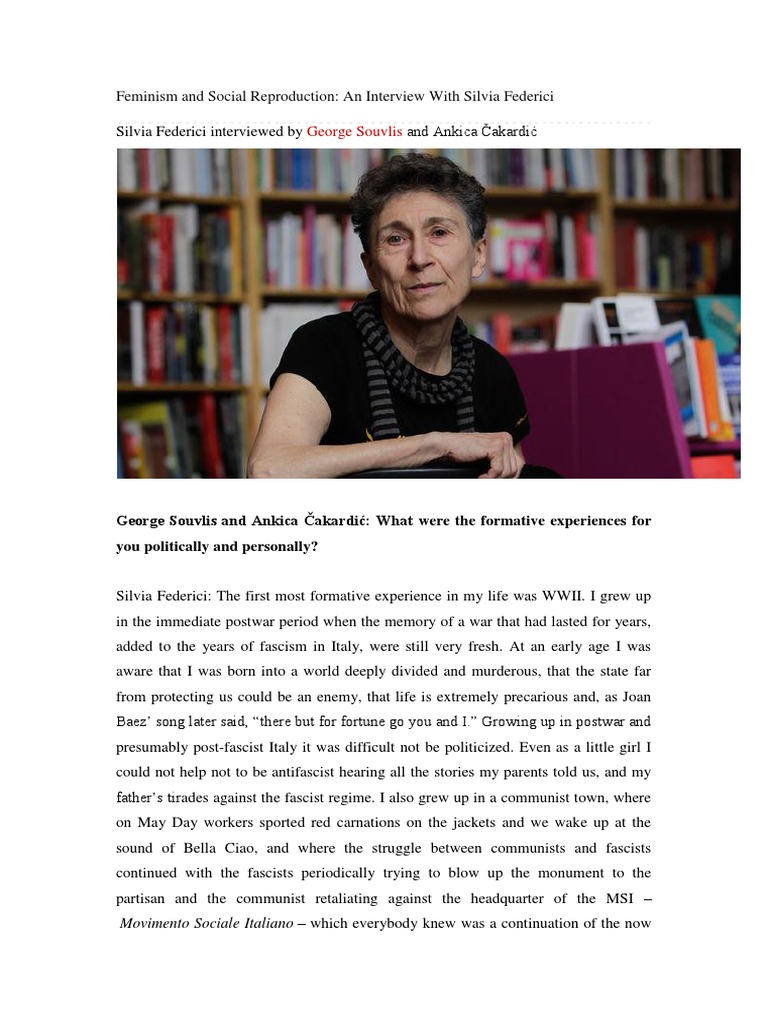 Federici on Feminism and Social Reproduction | PDF | Capitalism | Marxism