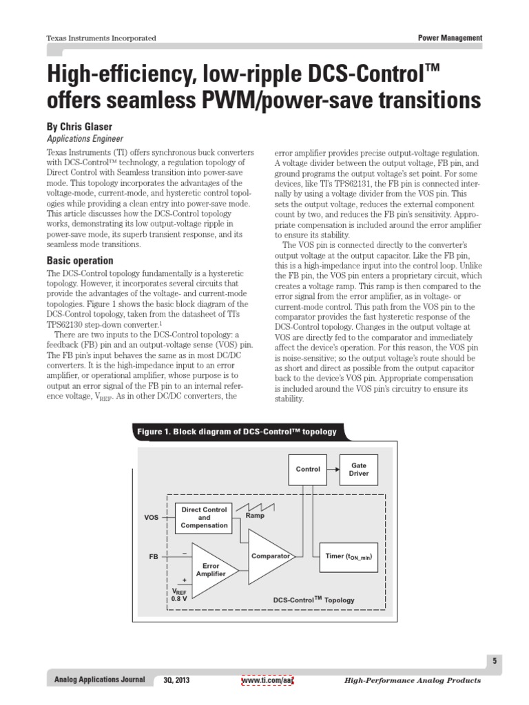 High-Efficiency, Low-Ripple DCS-Control™ | PDF | Electrical Engineering | Electronics