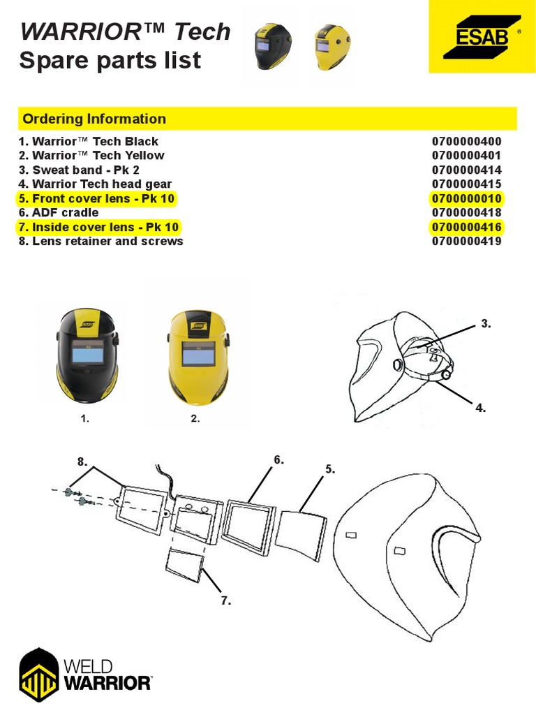 Warrior Tech Spare Parts List 2 | PDF