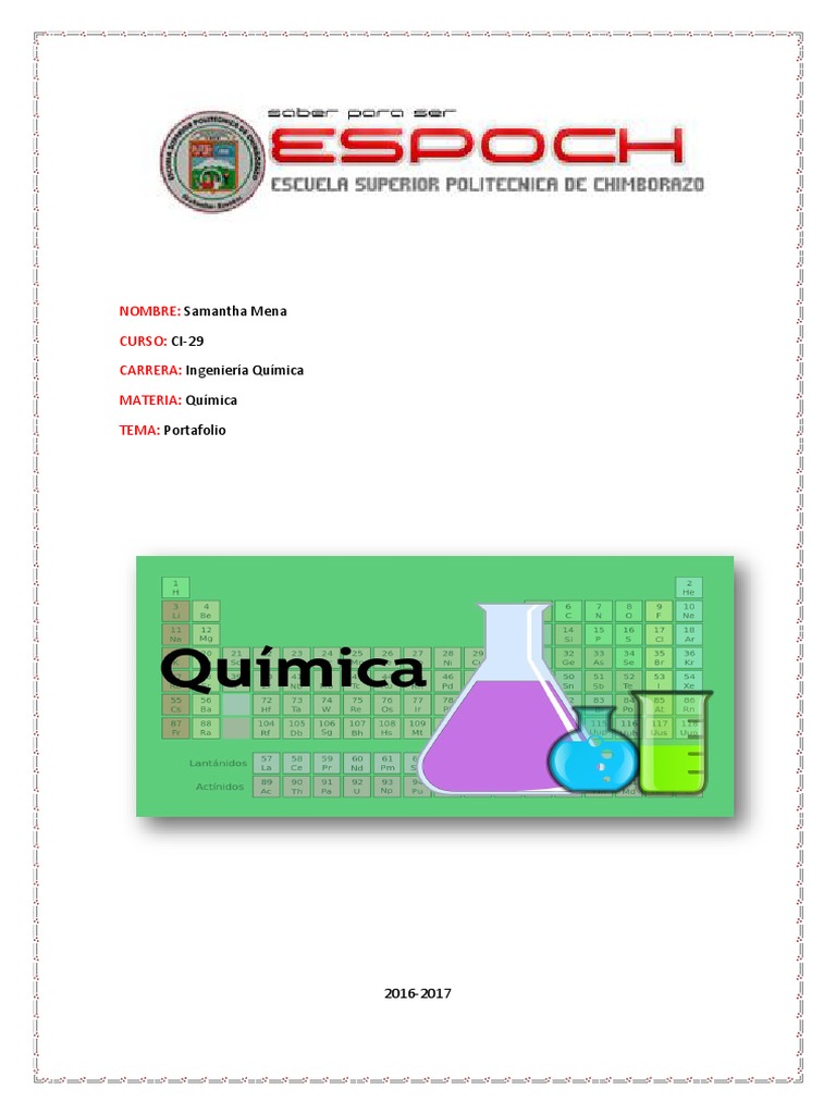 Portafolio Quimica | PDF | Atomic Nucleus | Mixture