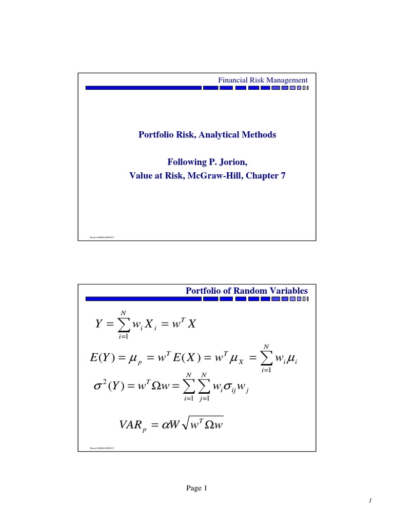 Jorion Var 07 en PDF | PDF | Value At Risk | Diversification (Finance)