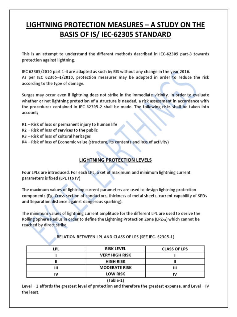 Lightning Protection Measures New | PDF | Electrical Conductor ...