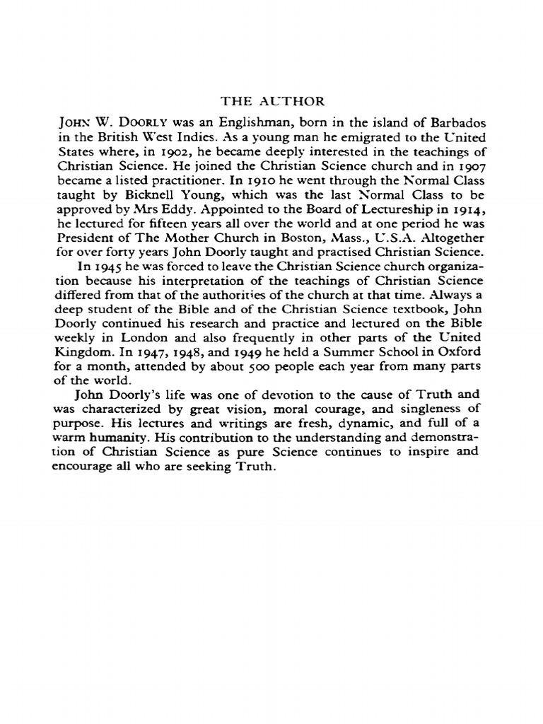 The Pure Science of Christian Science John Doorly Ocr | PDF ...