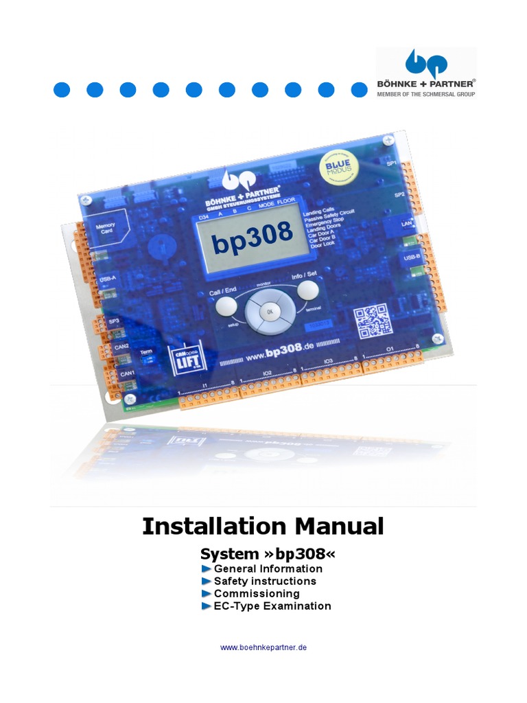 Bp308 Installation Manual GB | PDF | Electrical Connector | Elevator