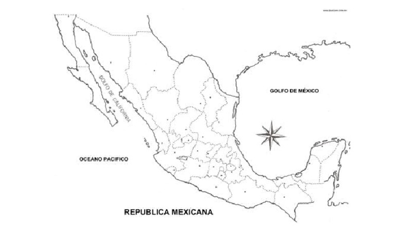 Mapa Con Division Politica Sin Nombres de Mexico | PDF