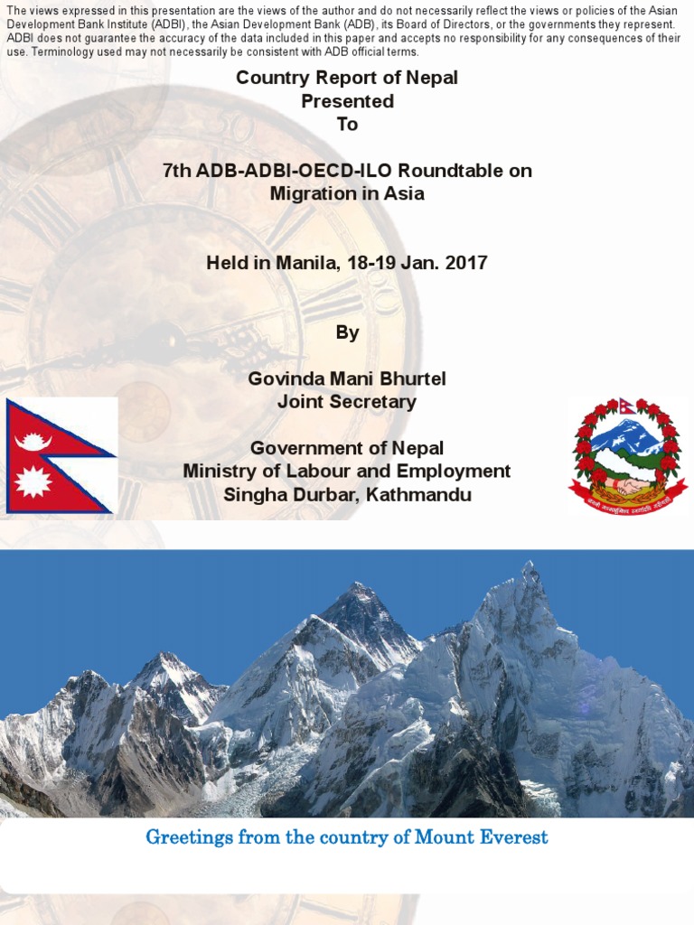 Nepal Country Presentation | PDF | Remittance | Migrant Worker