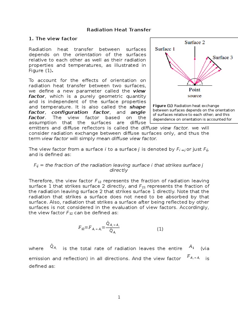 Radiation Heat Transfer 1 | PDF | Heat | Mechanics