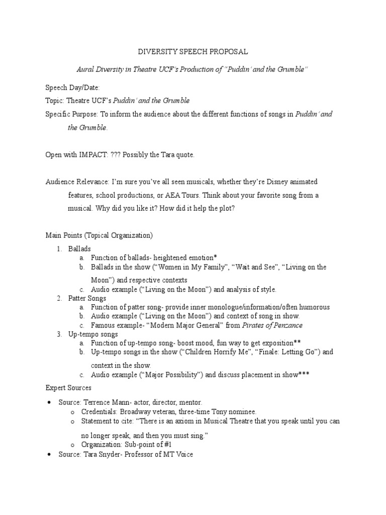 Diversity Speech Proposal | PDF