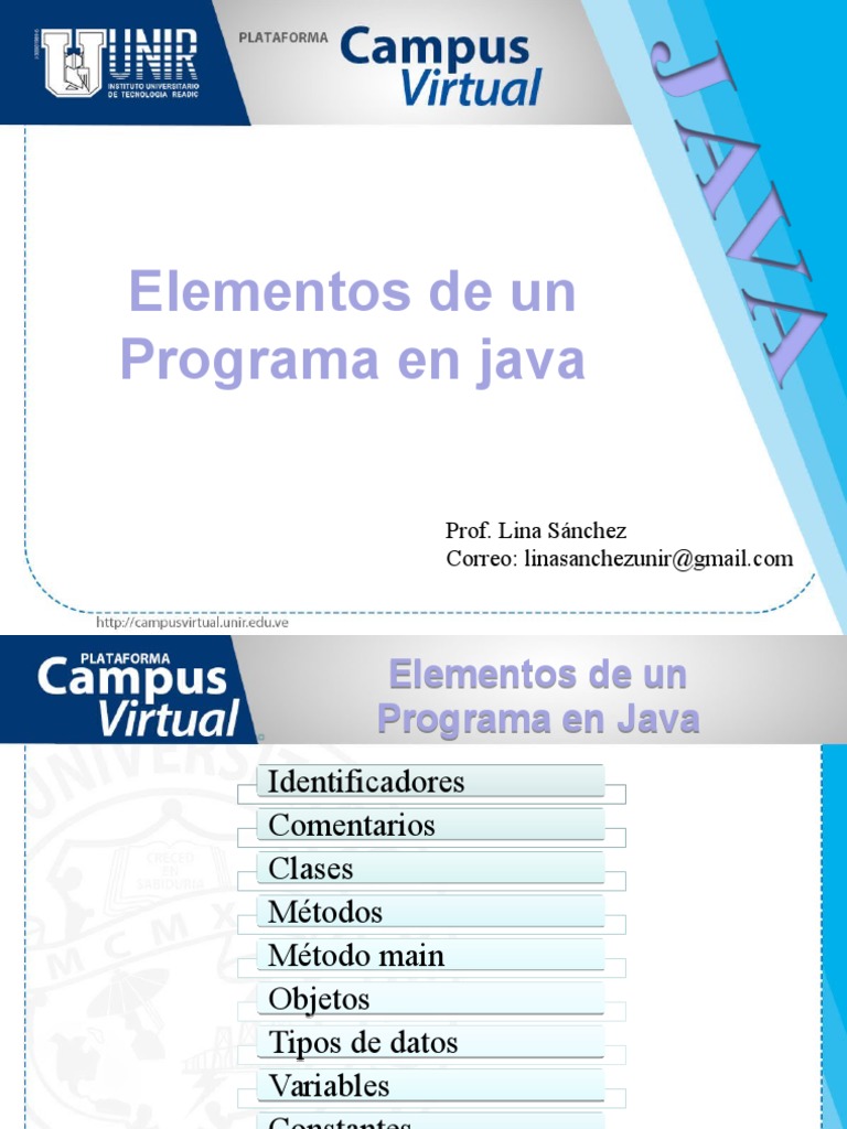 Elementos básicos de Java en | PDF | Java (lenguaje de programación ...