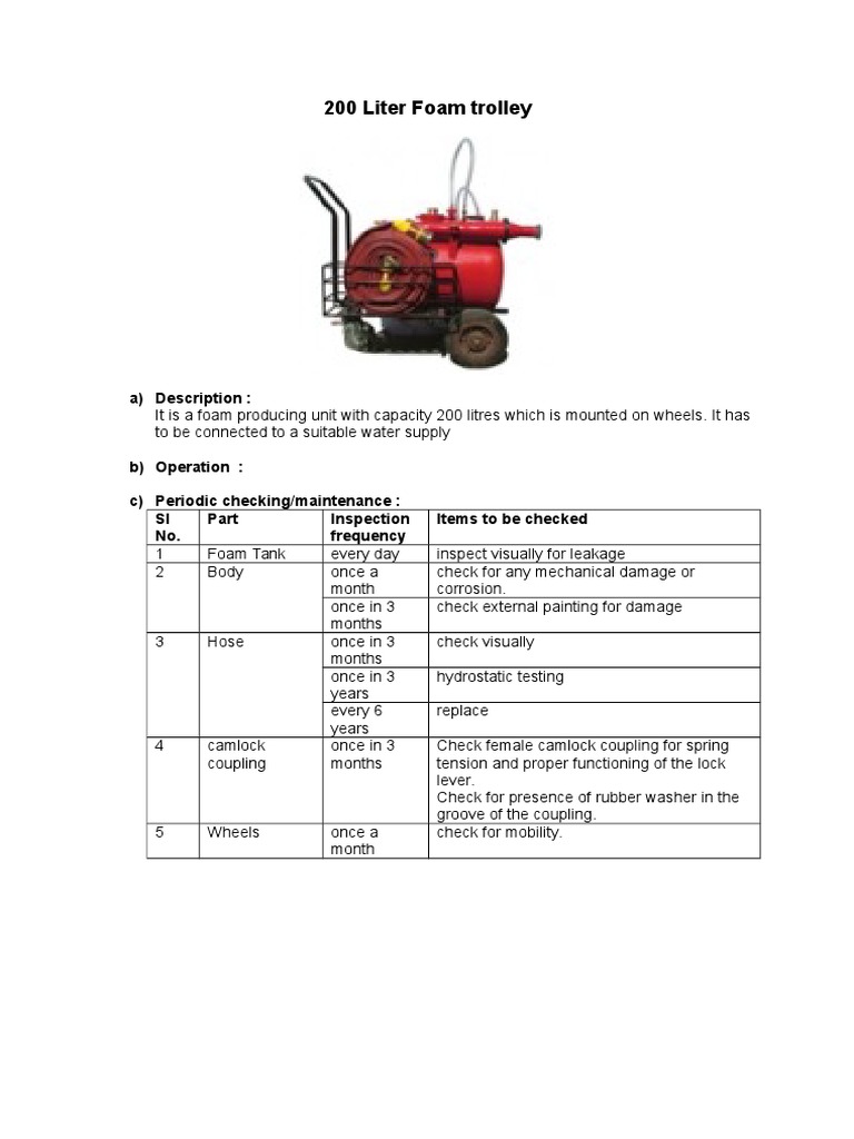 200 Liter Foam Trolley | PDF