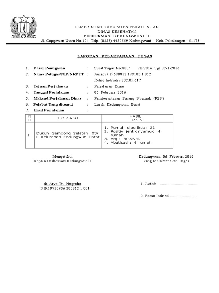 Laporan Hasil Perjalanan Dinas | PDF