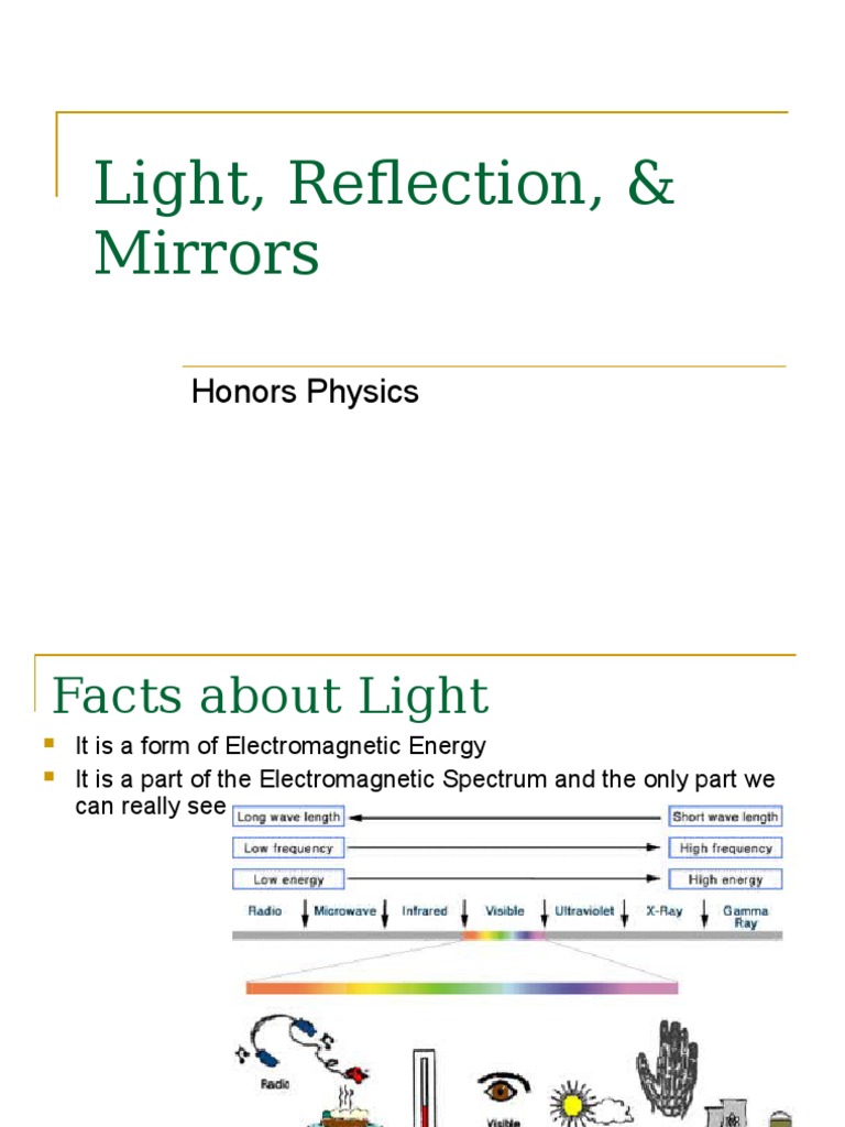 Honors Physics - Reflection and Mirrors | PDF | Lens (Optics ...