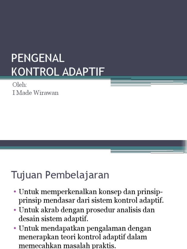 Pengenalan Kontrol Adaptif | PDF | Bisnis | Komputer
