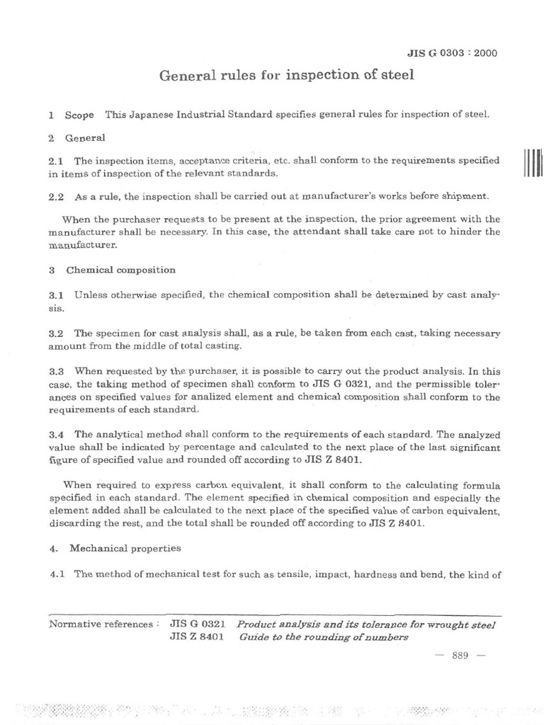 JIs G 0303 - 2000 | PDF