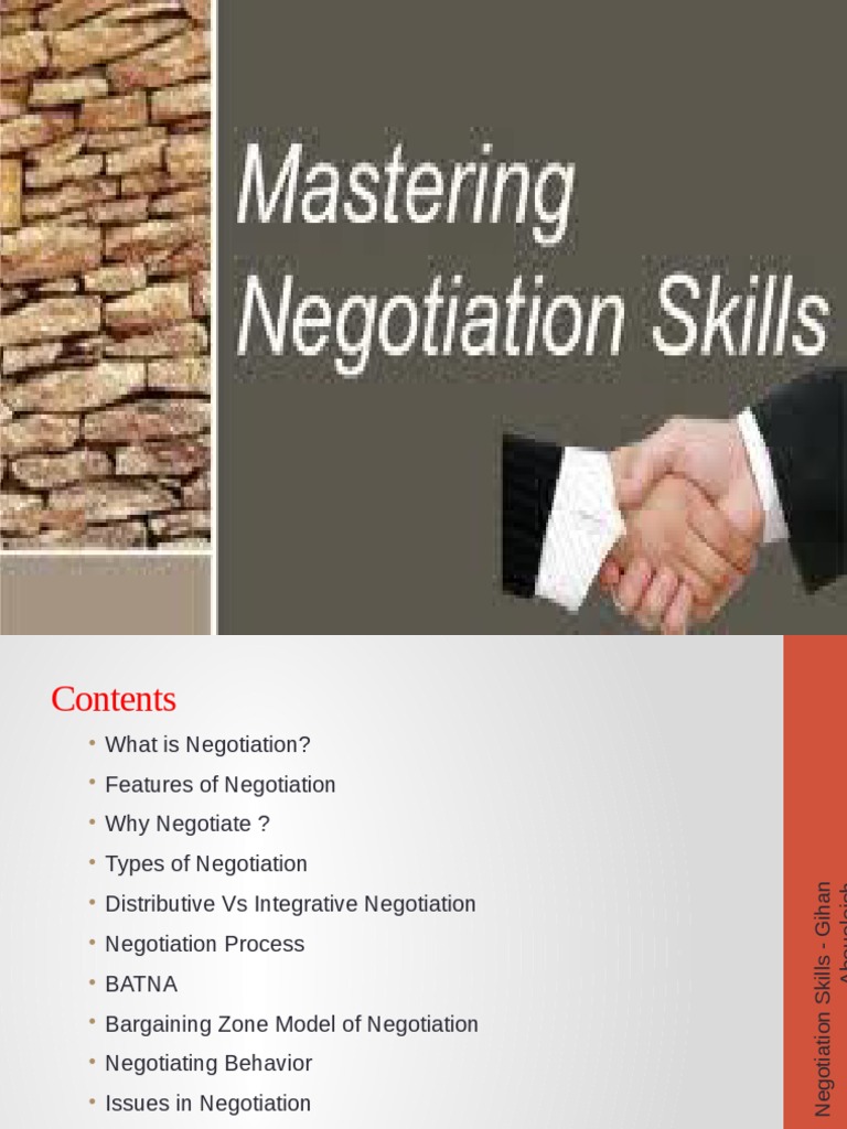 Mastering Negotiation Skills | PDF | Bargaining | Negotiation