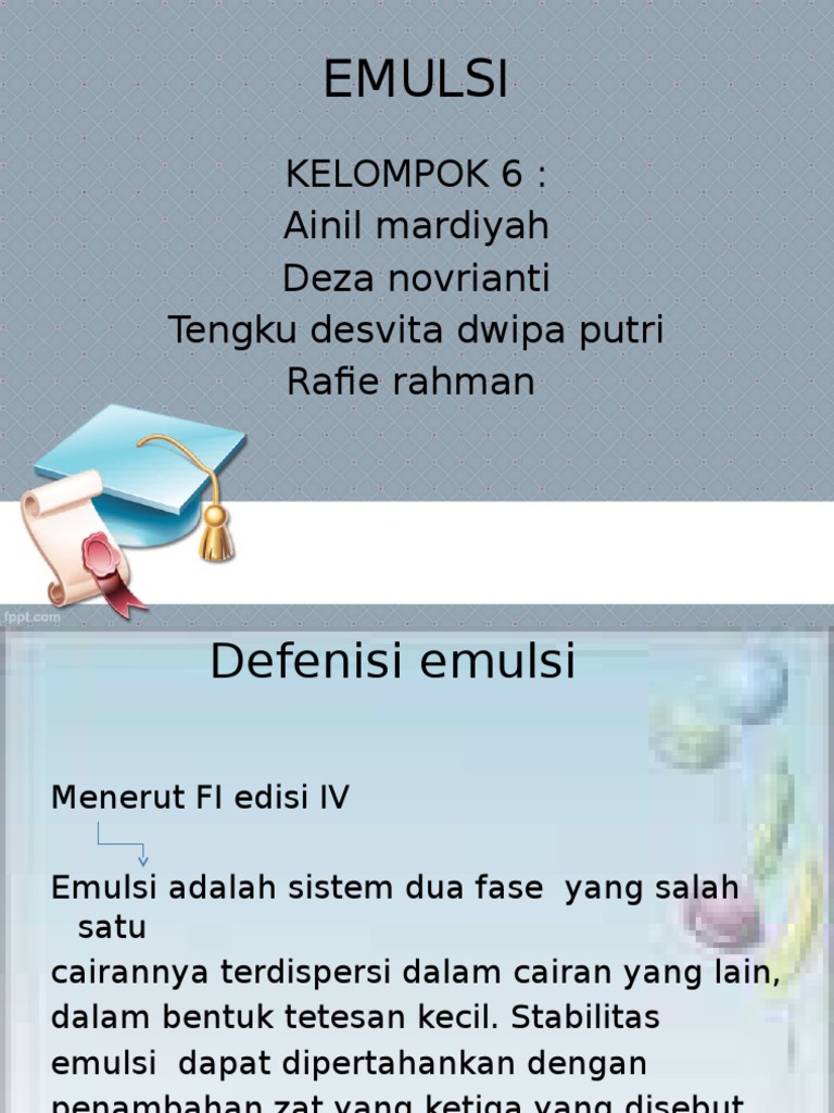 Pengertian dan Pembuatan Emulsi | PDF