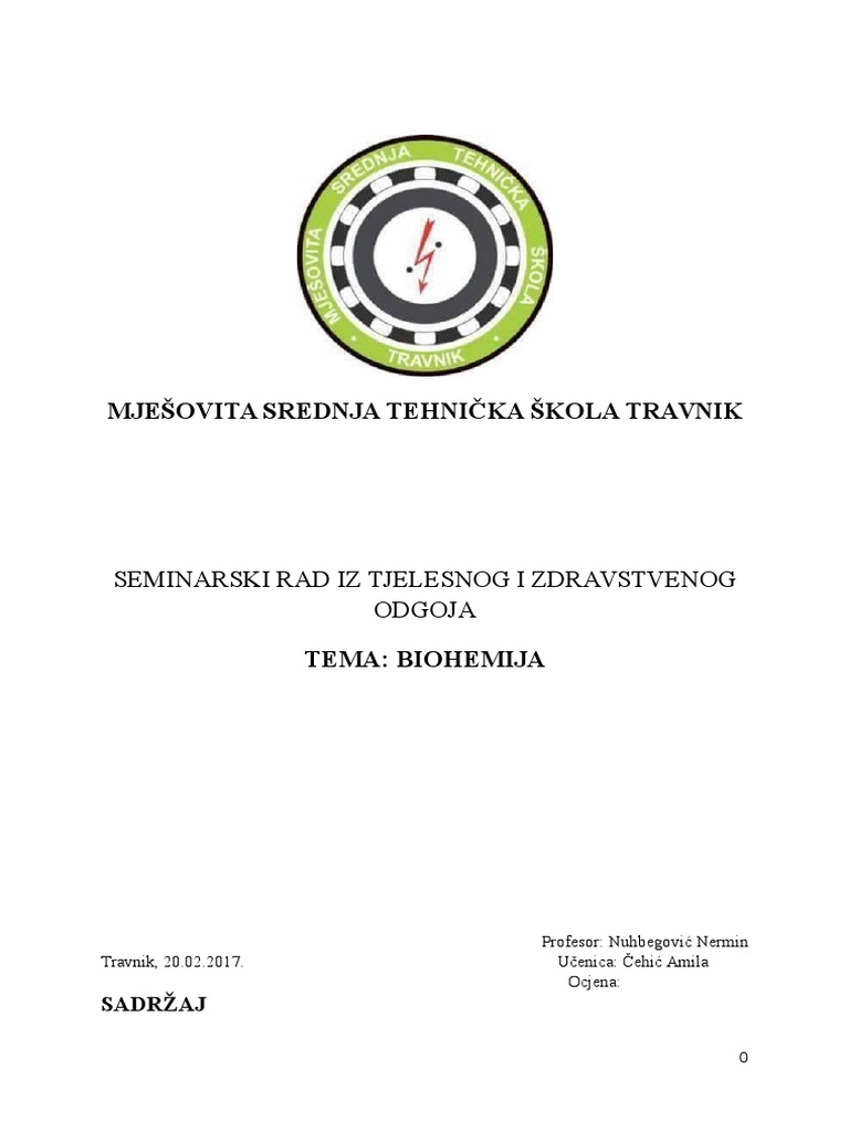 Sportska Biohemija | PDF