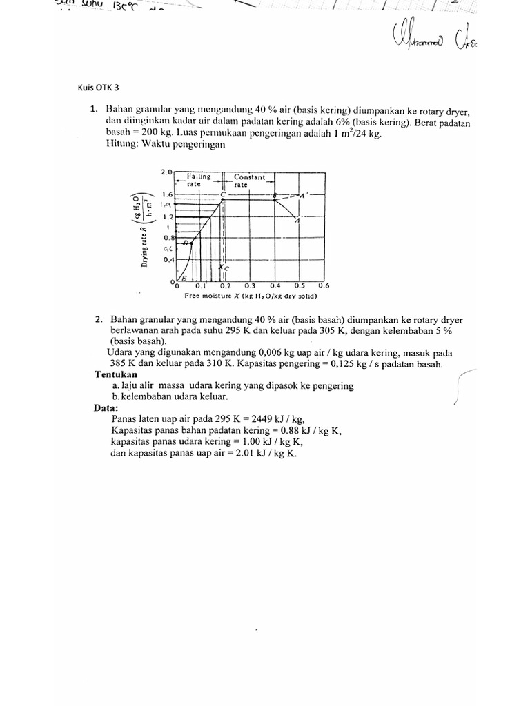 Soal + Jawaban Kuis OTK 3 (Pengeringan) 10jan17 | PDF