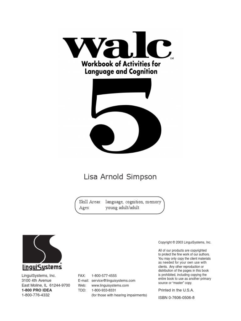 WALC 5 Neuro Rehab | PDF | Attention | Neuropsychological Assessment