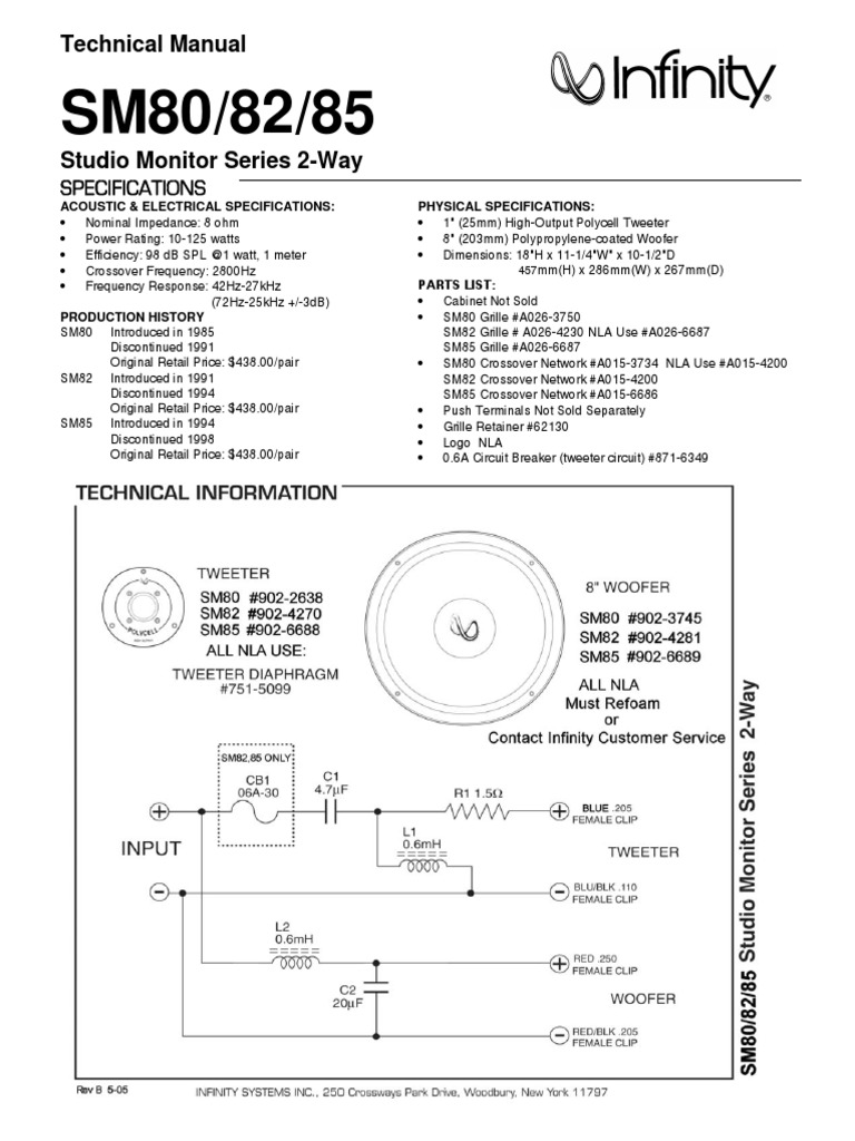 Infinity sm-80 82 85 | PDF