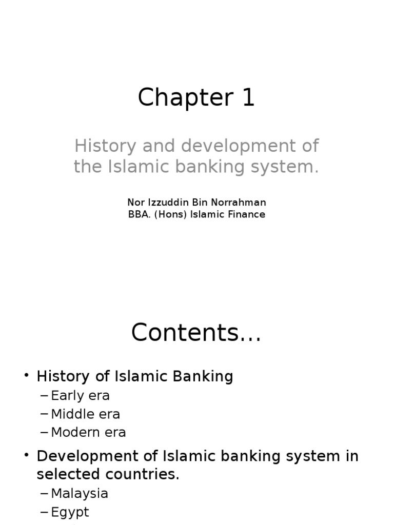 History & Development of Islamic Banking System | PDF | Islamic Banking And Finance | Islamic Ethics