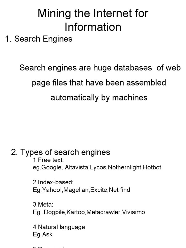 Comprehensive Guide to Search Engines | PDF | Computers | Technology ...