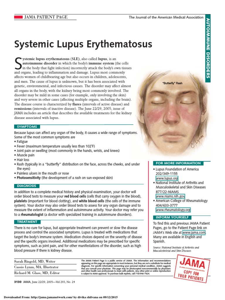 Systemic Lupus Erythematosus: Jama Patient Page | PDF | Systemic Lupus ...