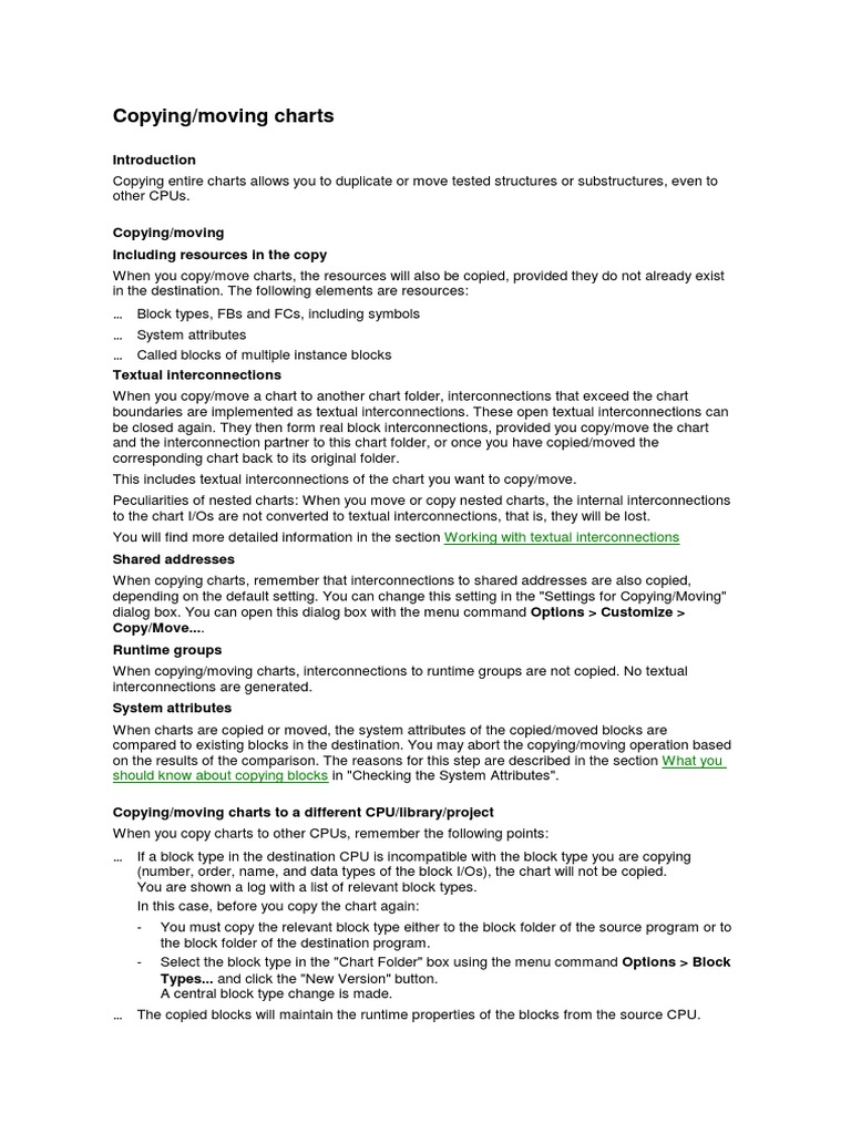 Guide to Copying and Moving Charts Between CPUs, Projects, and Target ...