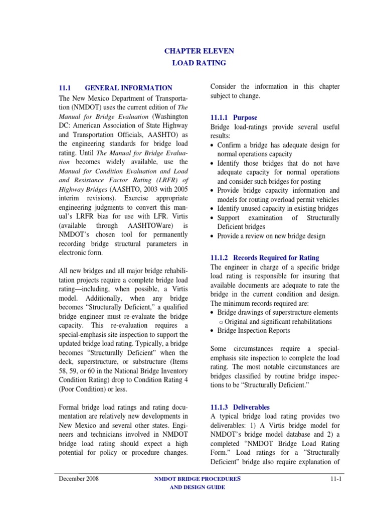 CHAPTER11 NMDOT Bridge Design Guide 12-08 PDF | PDF | Lumber | Beam ...