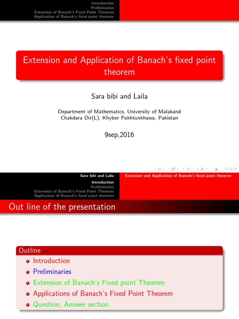 Banach Fixed Point Theorem | PDF | Banach Space | Metric Space