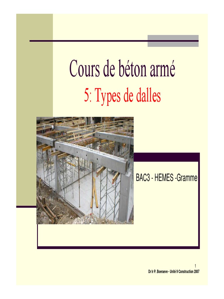 Chap5 - Part2 - Types de Dalles PDF | PDF | Matériaux de construction ...