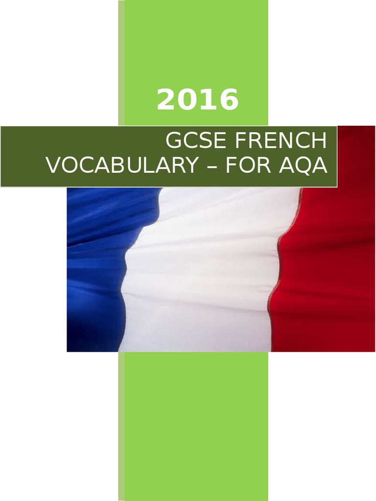 French GCSE AQA Vocabulary | Foods | Nature