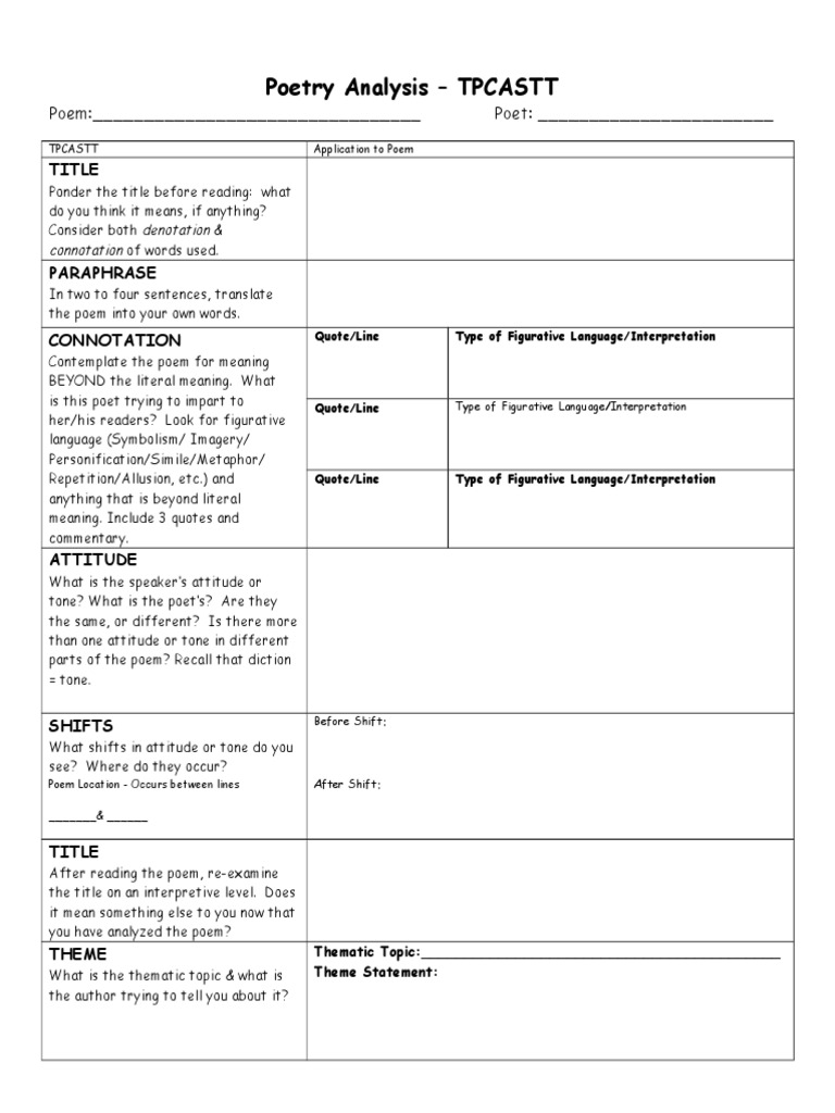 Tpcastt Template | PDF | Poetry | Semiotics