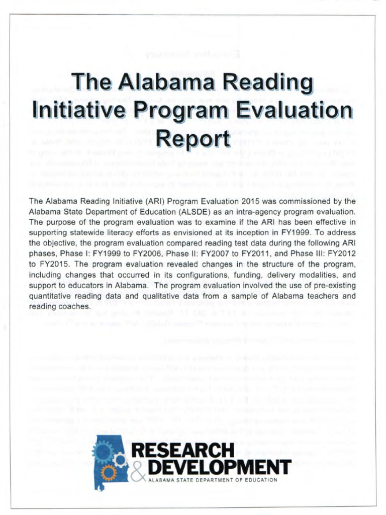 The Alabama Reading Initiative Program Evaluation Report - ALSDE ...