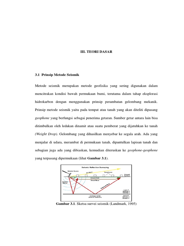 Teori Dasar Seismik Reflaksi | PDF | Metode & Bahan Ajar | Seni