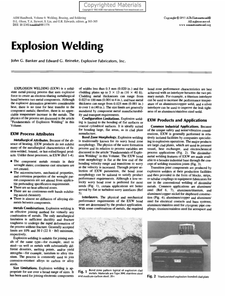 Explosive Welding | PDF | Explosive Material | Welding
