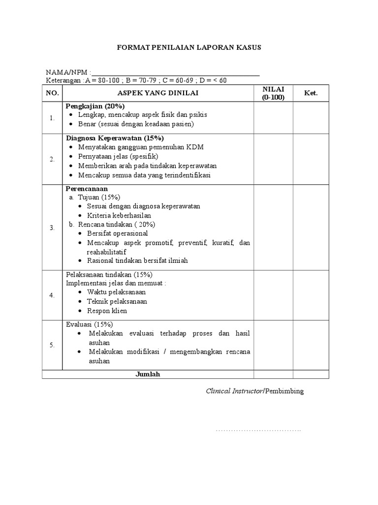 Format Penilaian KMB | PDF
