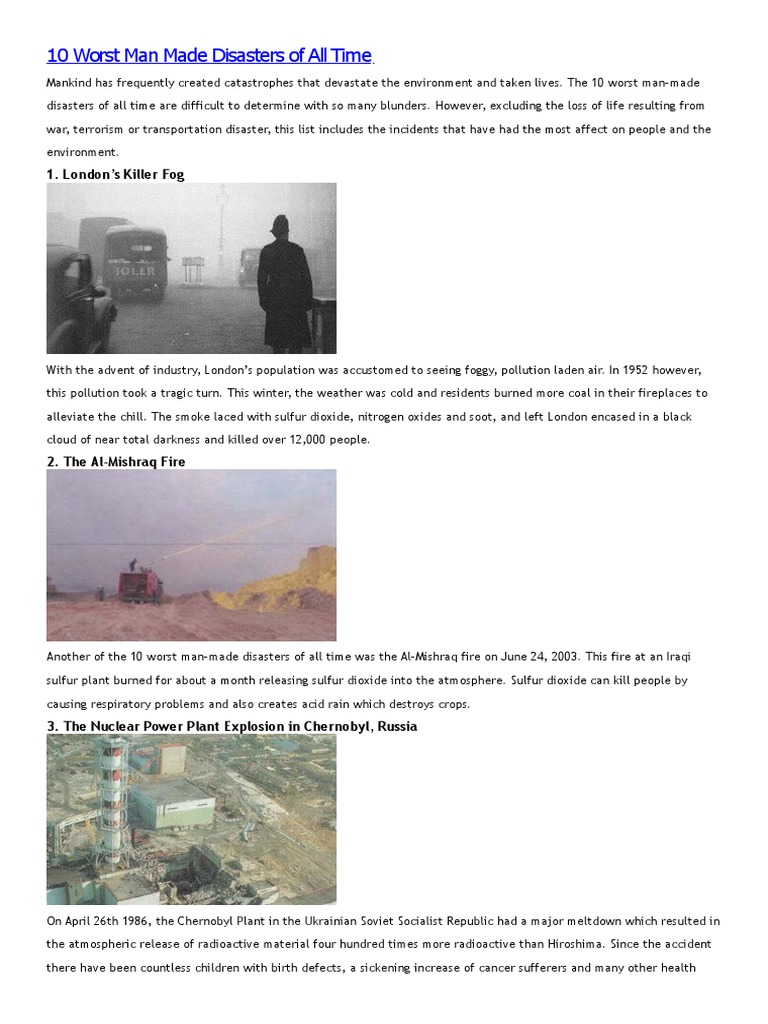 10 Worst Man Made Disasters of All Time | PDF