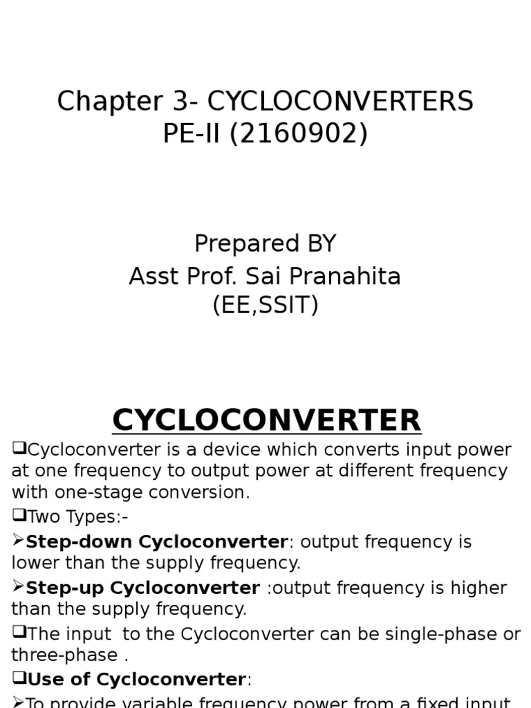 Cyclo Converter | PDF | Rectifier | Electrical Equipment